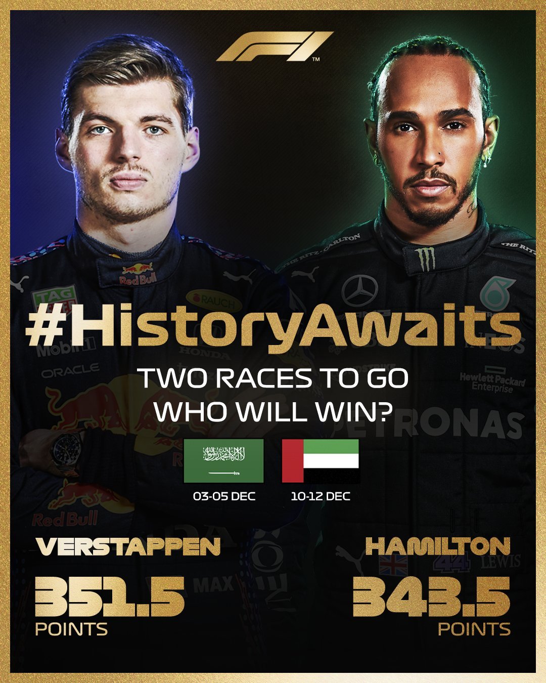 Lewis Hamilton vs Max Verstappen: La batalla más cerrada del año la ...